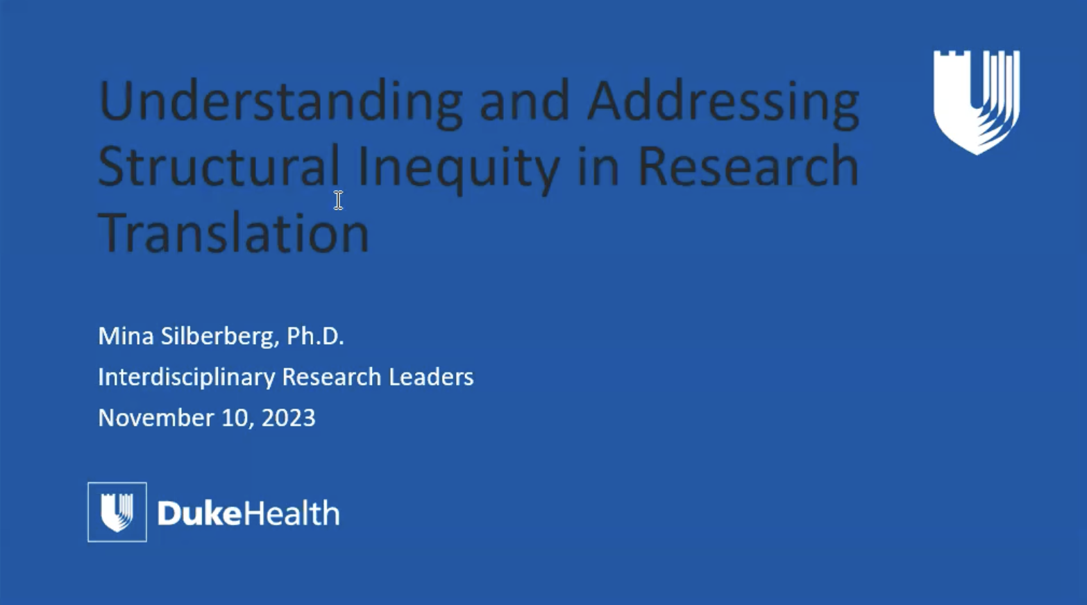 2023/11/10 - Seeing and Naming Structural Racism in Translational Work ...